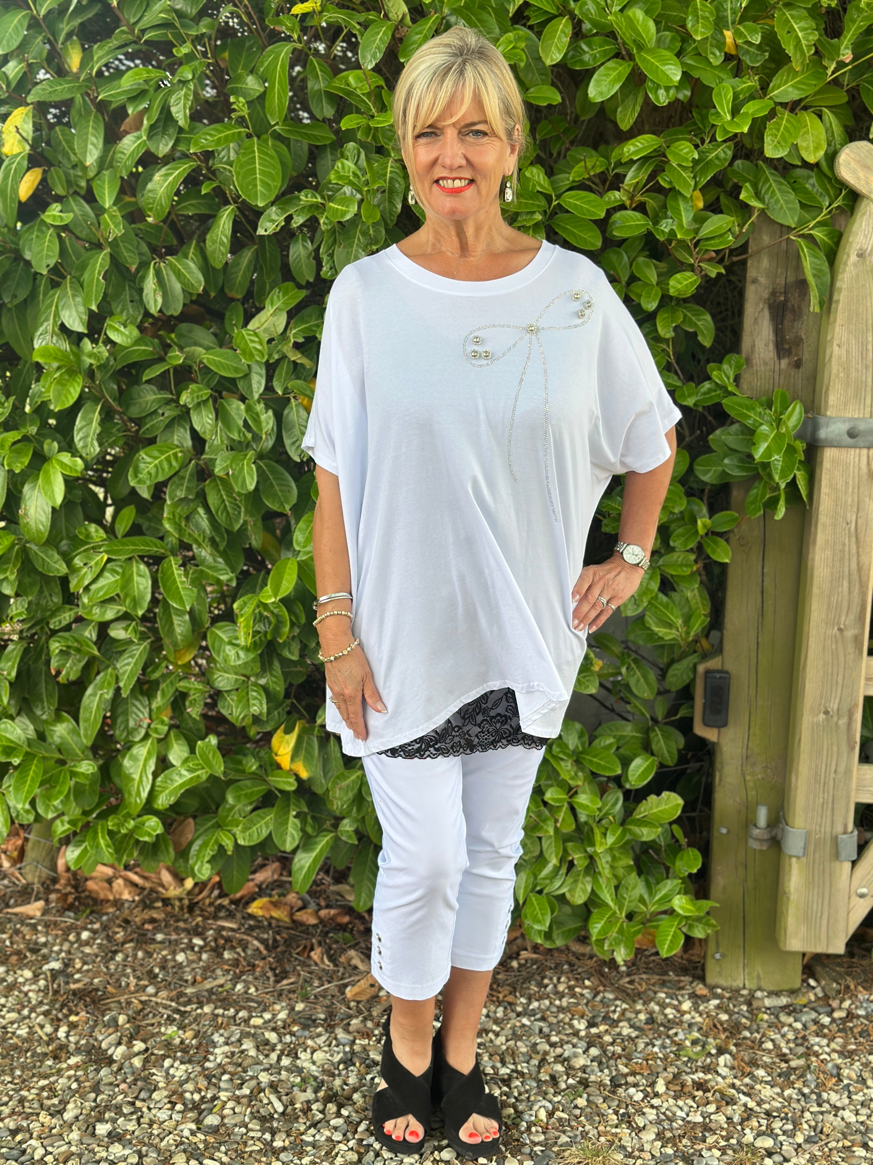 Sparkle Bow T-shirt | White – Mandy's Heaven