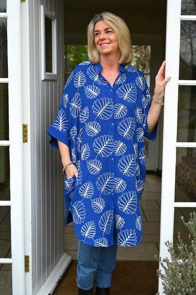 quick shop leaf embroidered longline dress £ 46 . 00
